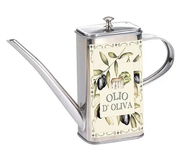 FOX RUN Stainless Steel Olive Oil Can - Silver
