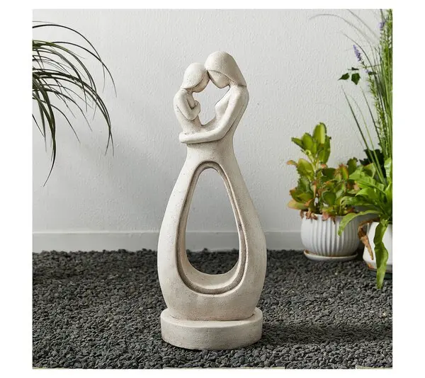 GLITZHOME 25' Modern Abstract Sculpture Hugging Garden Statue - One-color