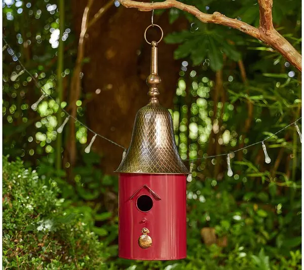 GLITZHOME 24' Metal Bell Roof Decorative Silo G Arden Birdhouse - One-color