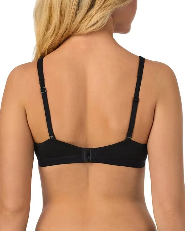 ON GOSSAMER Cabana Cotton Rib Plunge Bralette - Black