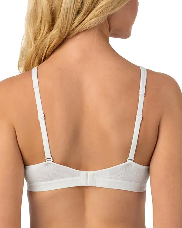 ON GOSSAMER Cabana Cotton Rib Plunge Bralette - White