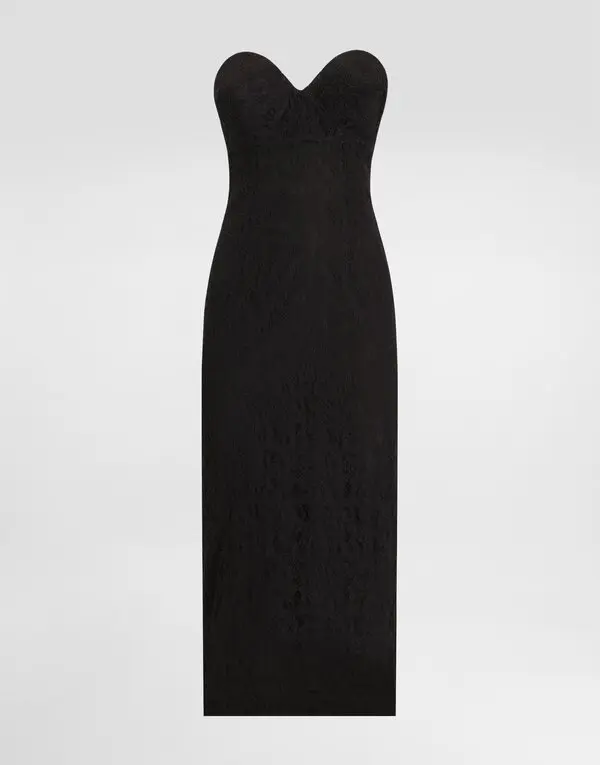 Dolce & Gabbana Strapless Lace Dress With Conical Cups