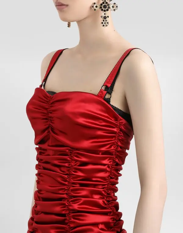 Dolce & Gabbana Draped Mini Dress - Bordeaux