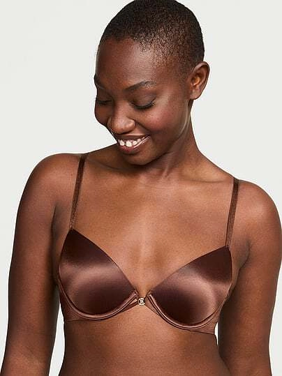 Victoria's Secret Very Sexy Rose Lace Lightly Lined Plunge Demi Bra - Brown