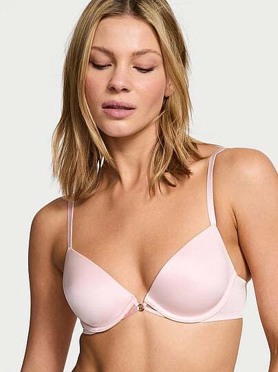 Victoria's Secret Very Sexy Party Floral Sequin Embroidery Lightly Lined Plunge Demi Bra - Pink