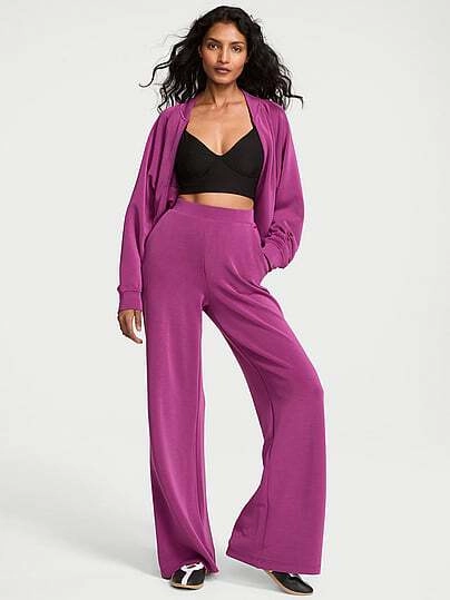 Victoria's Secret Vsx Featherweight Knit Wide-leg Pant - Purple