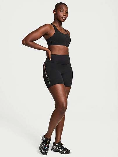 Victoria's Secret Vsx Elevate™ 5" Bike Short With Metallic Logo - Black