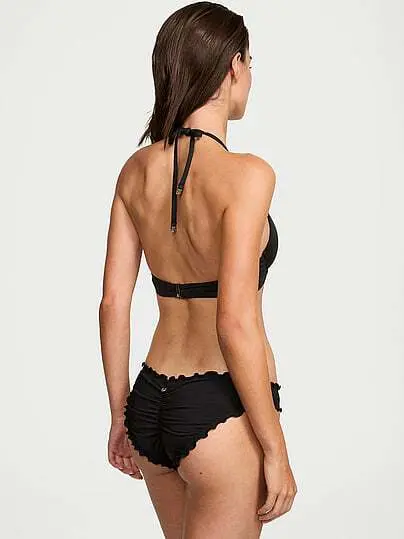 Victoria's Secret Ruched Cheeky Bikini Bottom - Black