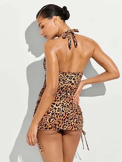 Victoria's Secret Ruched Swim Skirt With Built-in Bikini Bottom - Print