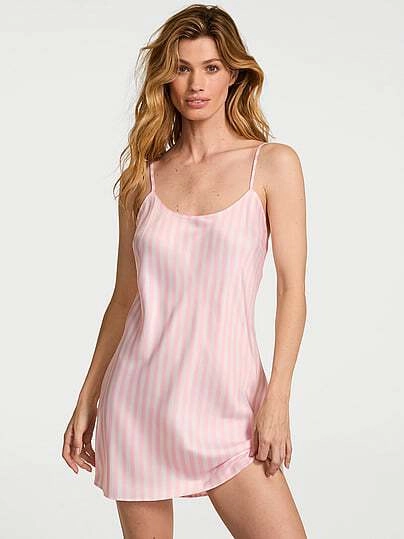Victoria's Secret Signature Satin Mini Slip Dress - Print