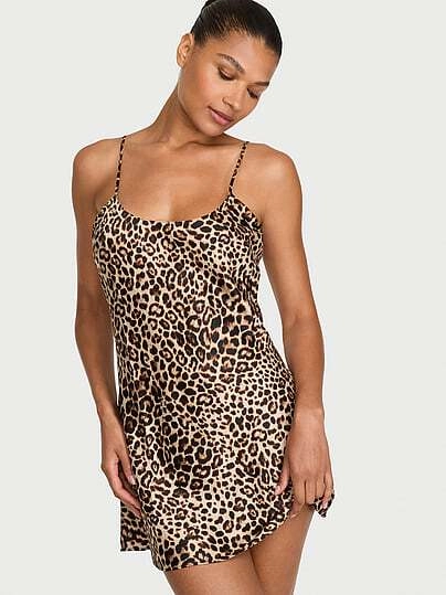 Victoria's Secret Signature Satin Mini Slip Dress - Print