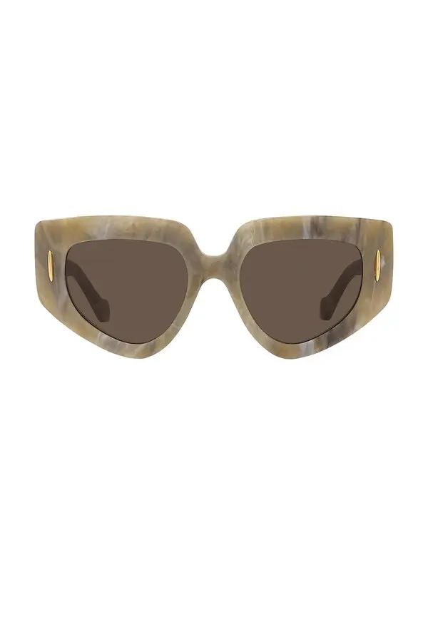Loewe Anagram Sunglasses - Beige Horn & Brown