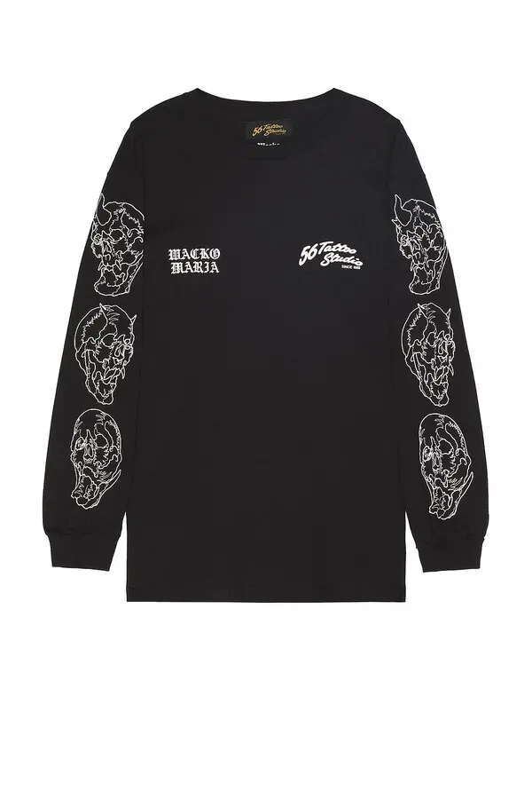 Wacko Maria 56 Tattoo Studio Crew Neck Long Sleeve T-Shirt In