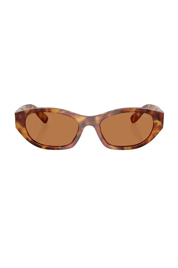 Miu Miu Oval Sunglasses - Havana Light