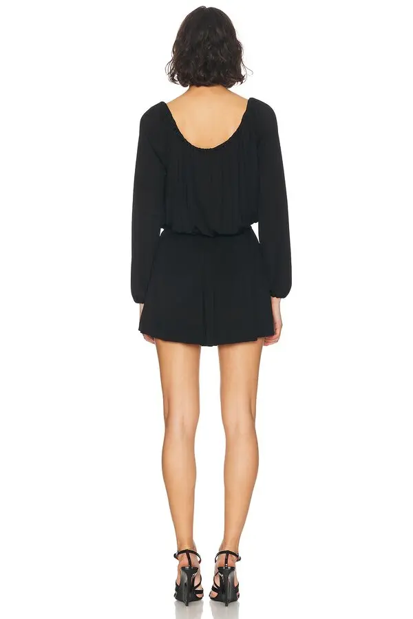 Saint Laurent Long Sleeve Mini Dress - Noir