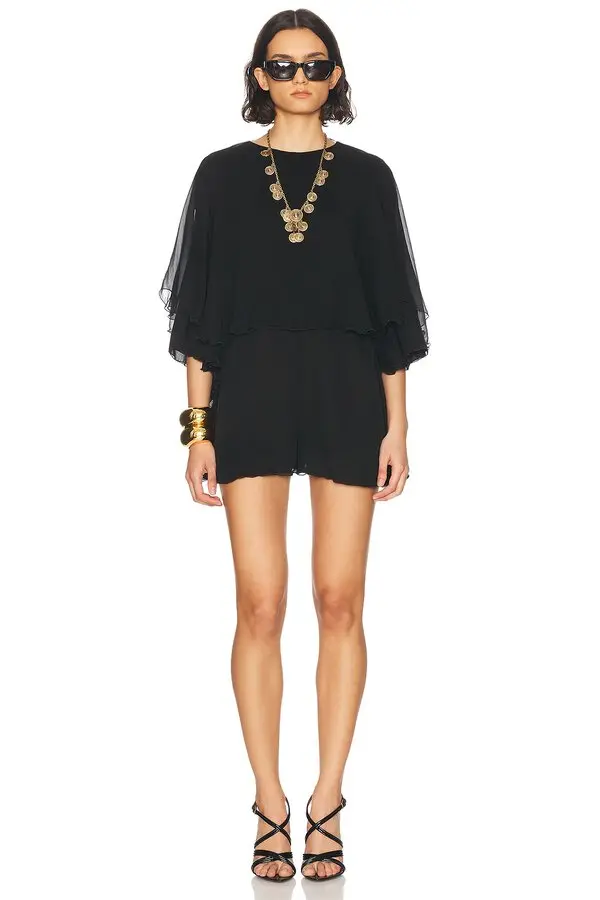Saint Laurent Backless Romper - Noir
