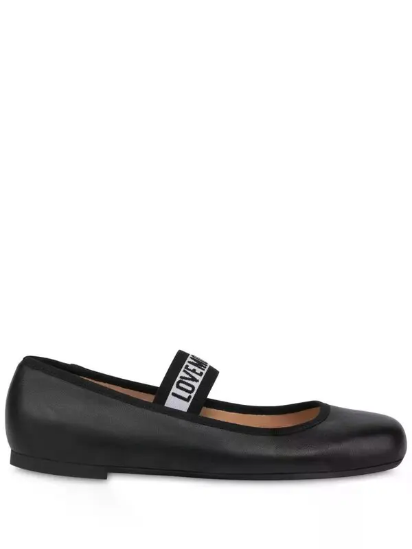 Moschino Logo-strap Ballet Flats