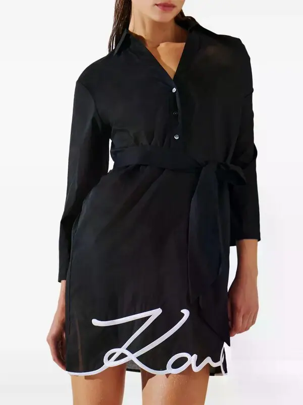 Karl Lagerfeld K/signature Sheer Beach Dress - Black