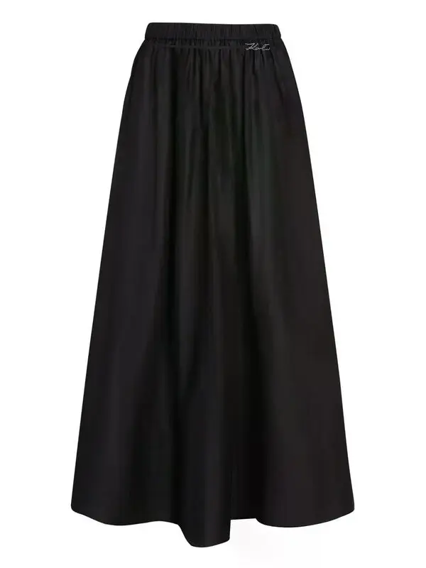 Karl Lagerfeld Dna Sheer Long Beach Skirt - Black