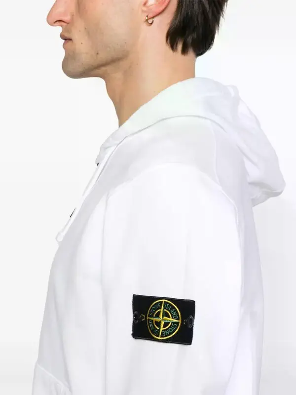 Stone Island Compass-badge Hoodie - White
