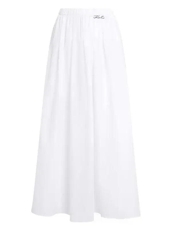 Karl Lagerfeld Signature Sheer Maxi Skirt - White