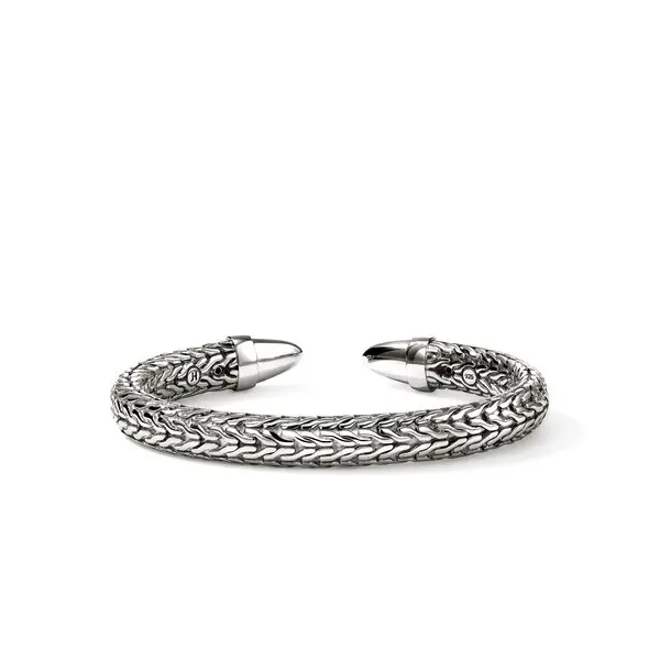 John Hardy Spear 5.0 Flex Cuff With Diamonds - Sterling Silver