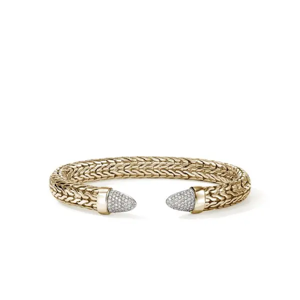 John Hardy Spear Diamond Flex Cuff - Gold