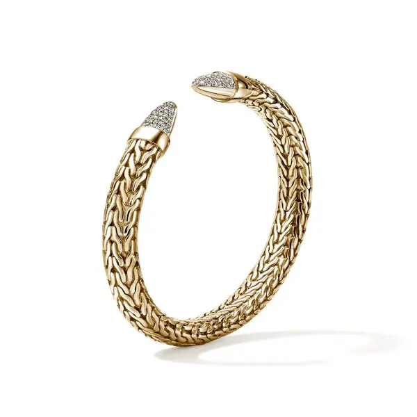 John Hardy Spear Diamond Flex Cuff - Gold
