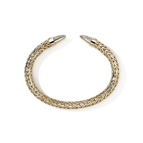 John Hardy Spear Diamond Flex Cuff - Gold