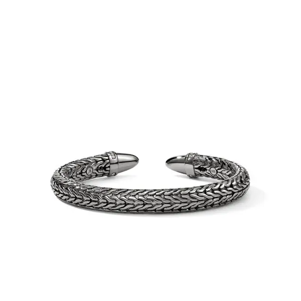 John Hardy Spear Flex Cuff With Dark Diamonds