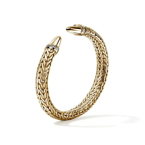 John Hardy Spear Flex Cuff With Diamonds