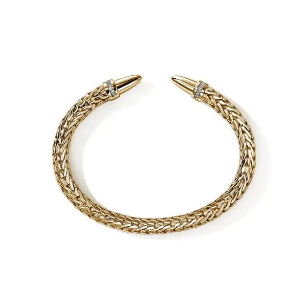 John Hardy Spear Flex Cuff With Diamonds