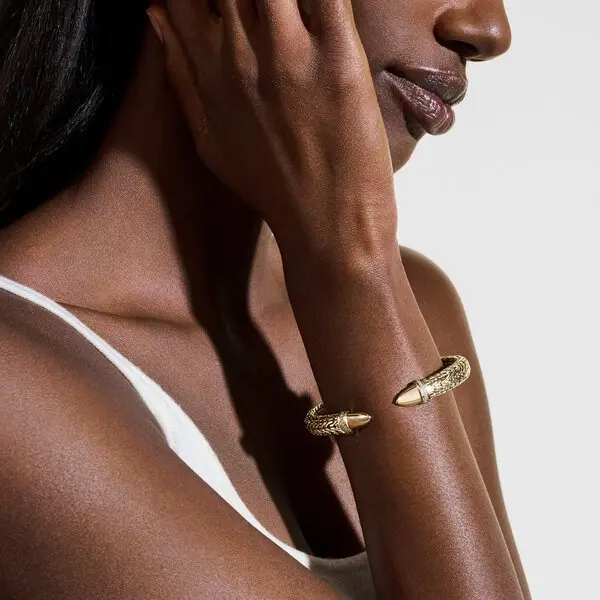 John Hardy Spear Flex Cuff With Diamonds