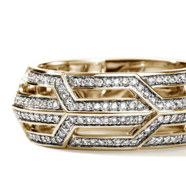 John Hardy Icon 50 Band Ring With Diamonds