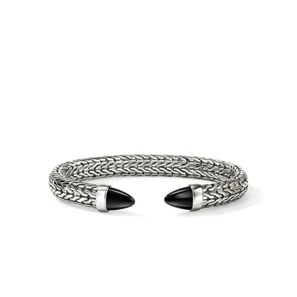 John Hardy Spear 5.0 Flex Cuff With Black Onyx - Sterling Silver