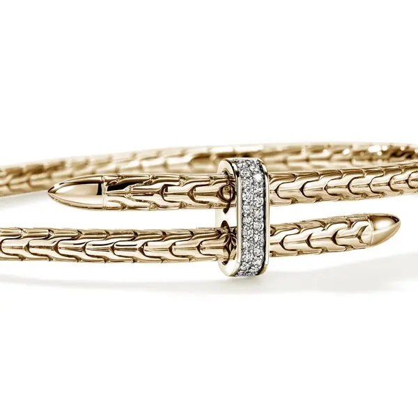 John Hardy Spear Flex Cuff With Diamonds