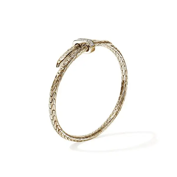 John Hardy Spear Flex Cuff With Diamonds