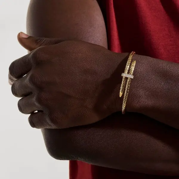 John Hardy Spear Flex Cuff With Diamonds