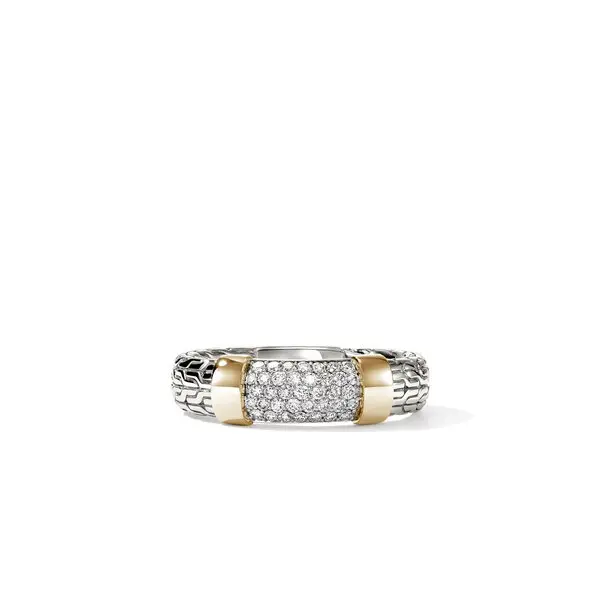 John Hardy Essential Diamond Pavé Ring, 5mm - Sterling Silver
