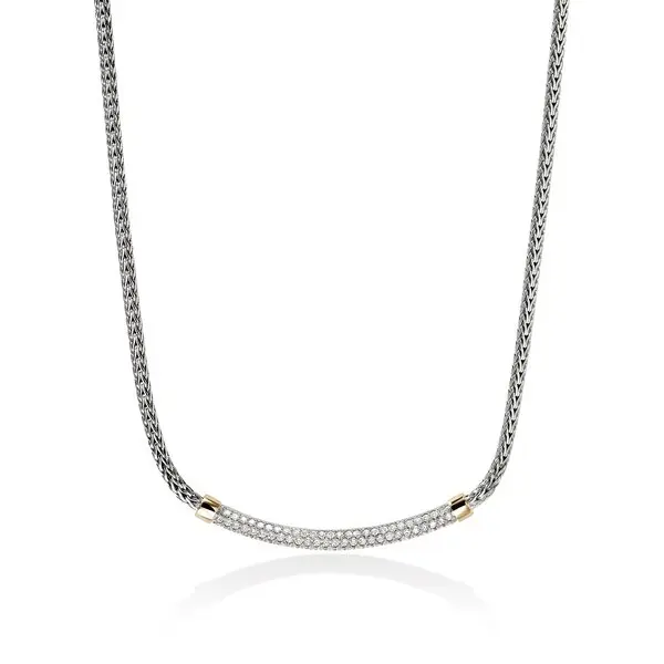 John Hardy Jh Essential Pave Necklace - Sterling Silver