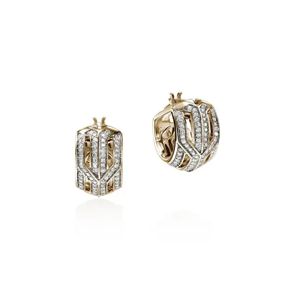 John Hardy Icon 50 Hoop Earrings With Diamonds - Gold