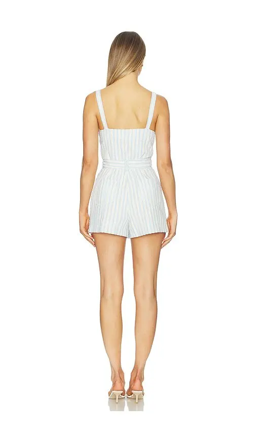 Simkhai Kai Bustier Romper - Hydrangea Blue Stripe
