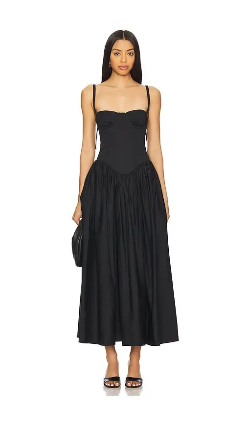 Tularosa Emma Midi Dress - Black - 6% Off | Editorialist