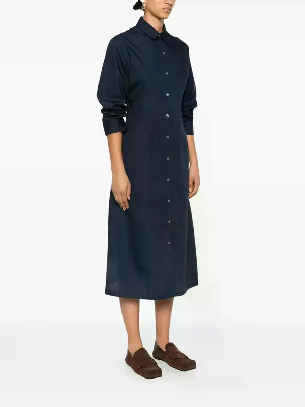 Theory Ruched-detail Midi Shirt Dress
