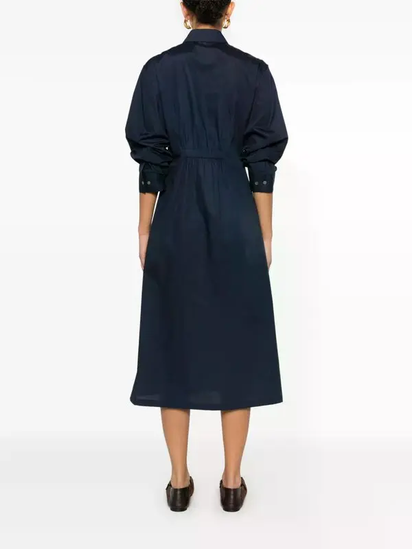 Theory Ruched-detail Midi Shirt Dress