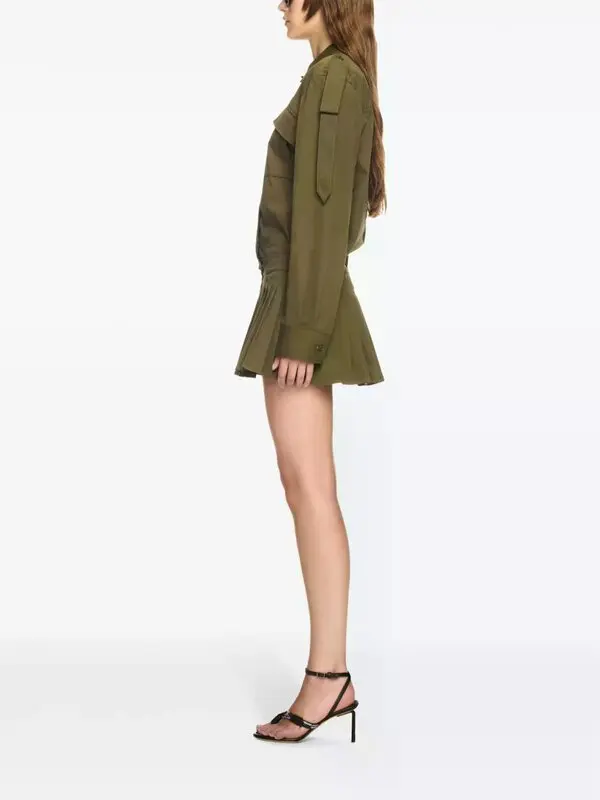 Off-White Savana Mini Shirt Dress - Green