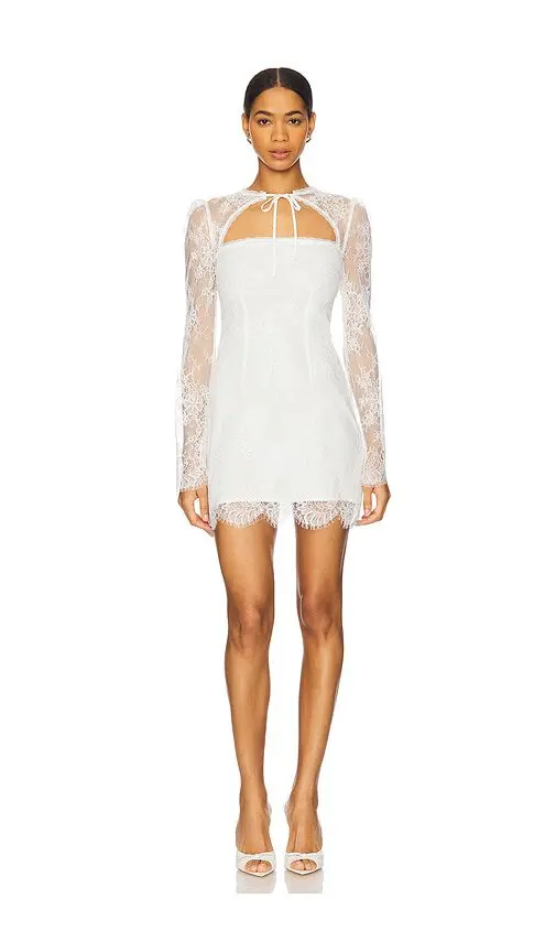 Stone Cold Fox X Claire Mini Dress With Lace Detailing In White - 20% Off |  Editorialist