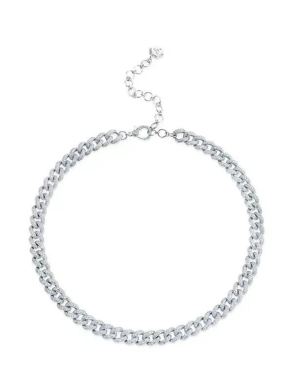 Shay 18kt White Gold Diamond Link Necklace - Silver