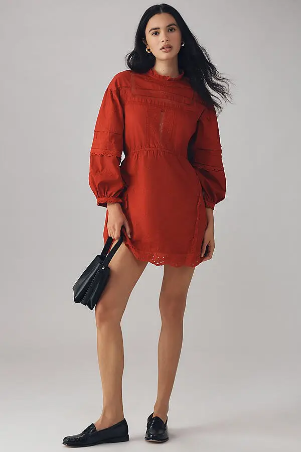 damson madder red mini dress Damson Madder Jemima Mini Dress