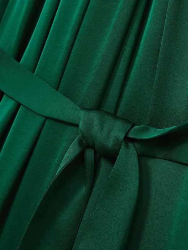 REISS Satin Wide-leg Jumpsuit With Sash - Green